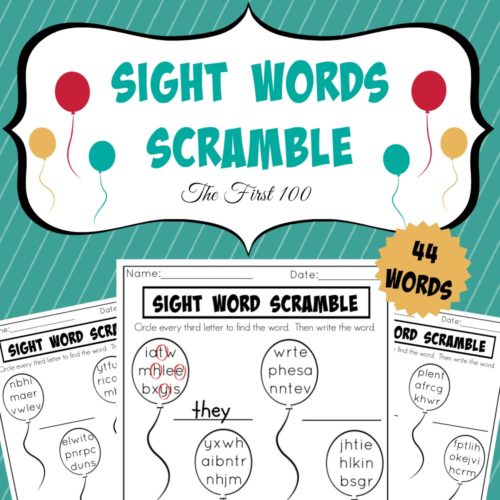 Sight Words Scramble - Words From the First 100 - Planning Playtime