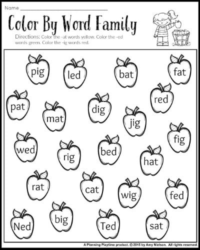 1st Grade Math and Literacy Worksheets with a Freebie! - Planning Playtime