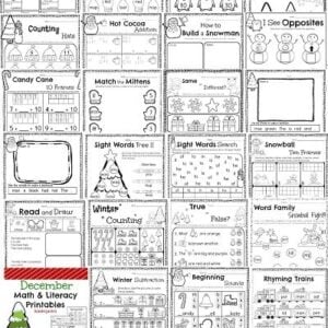 December Kindergarten Worksheets - Planning Playtime