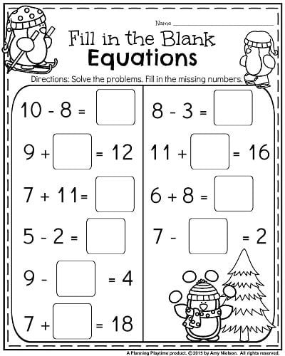 1st Grade Worksheets for January