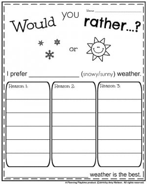 First Grade Writing Prompts for Winter - Planning Playtime