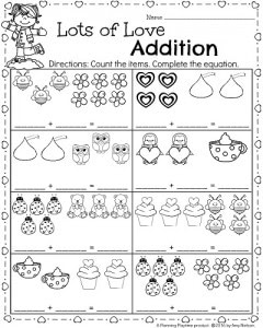 Valentine Addition and Making 10 Love Bugs - February Kindergarten ...