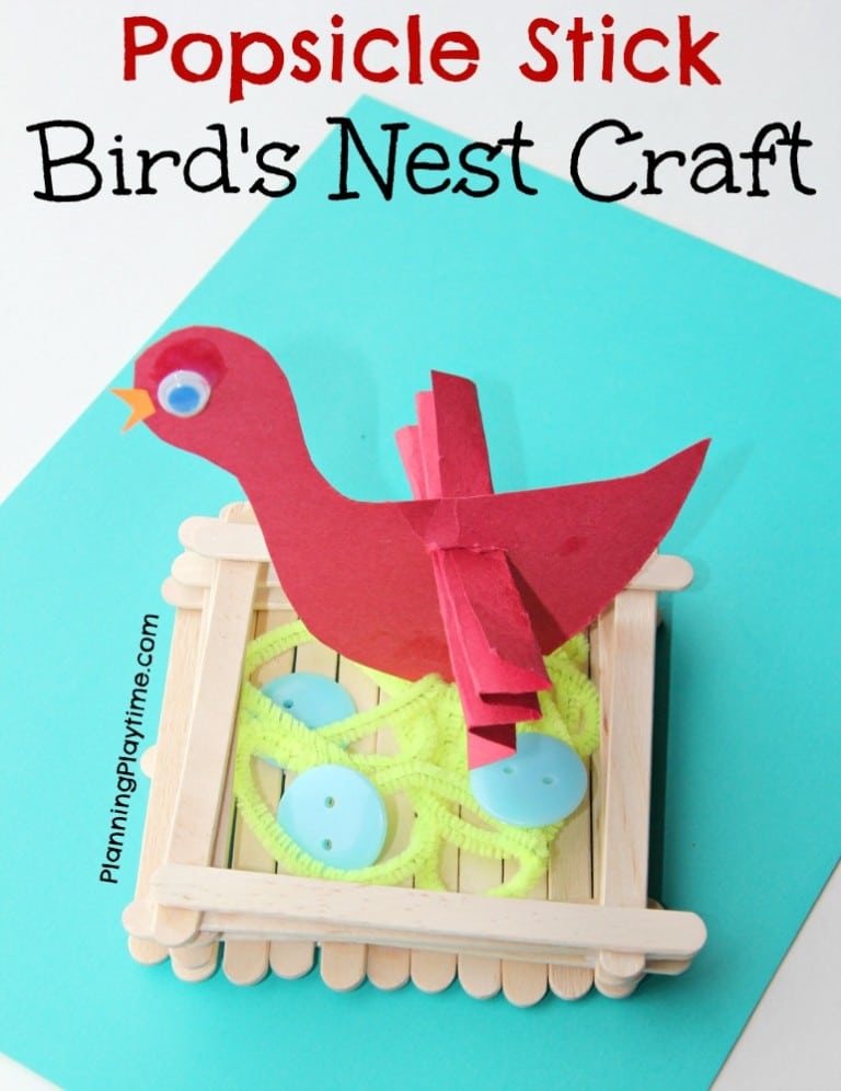 Popsicle Stick Bird's Nest Crafts - Planning Playtime