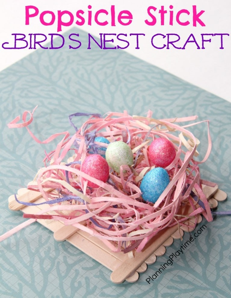 Popsicle Stick Bird's Nest Crafts - Planning Playtime