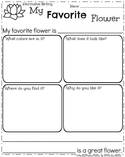 Spring Writing Prompts for First Grade - Planning Playtime