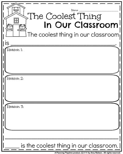 Back to School Kindergarten Worksheets - Planning Playtime