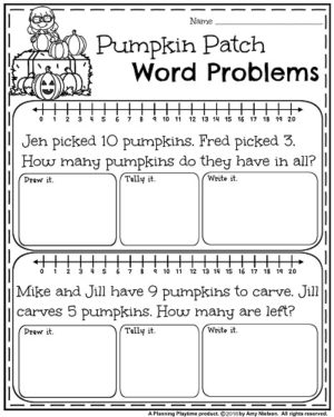 October First Grade Worksheets - Planning Playtime
