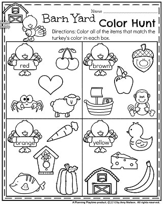 November Preschool Worksheets - Planning Playtime