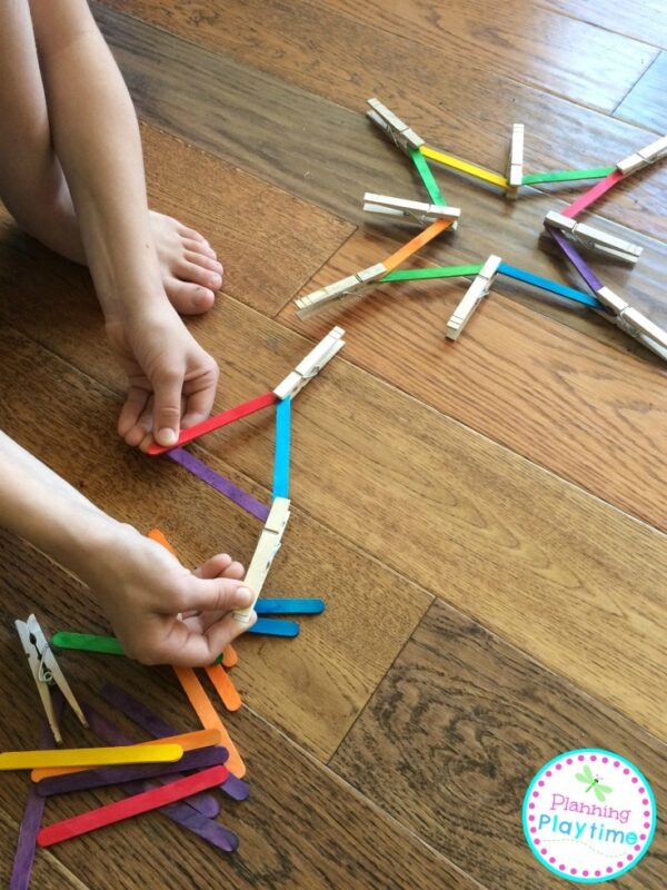 STEAM Popsicle Stick Geometry Activity - Planning Playtime