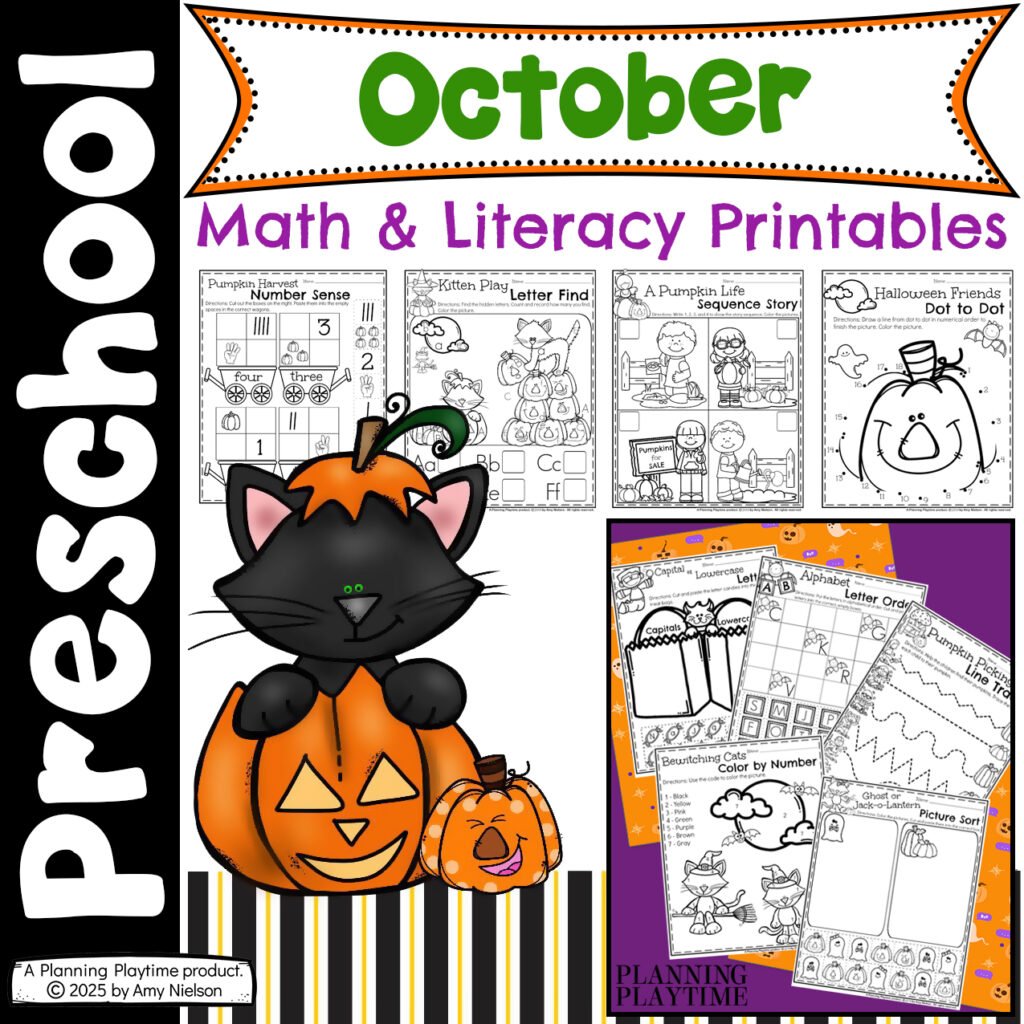 October Preschool Worksheets - Planning Playtime