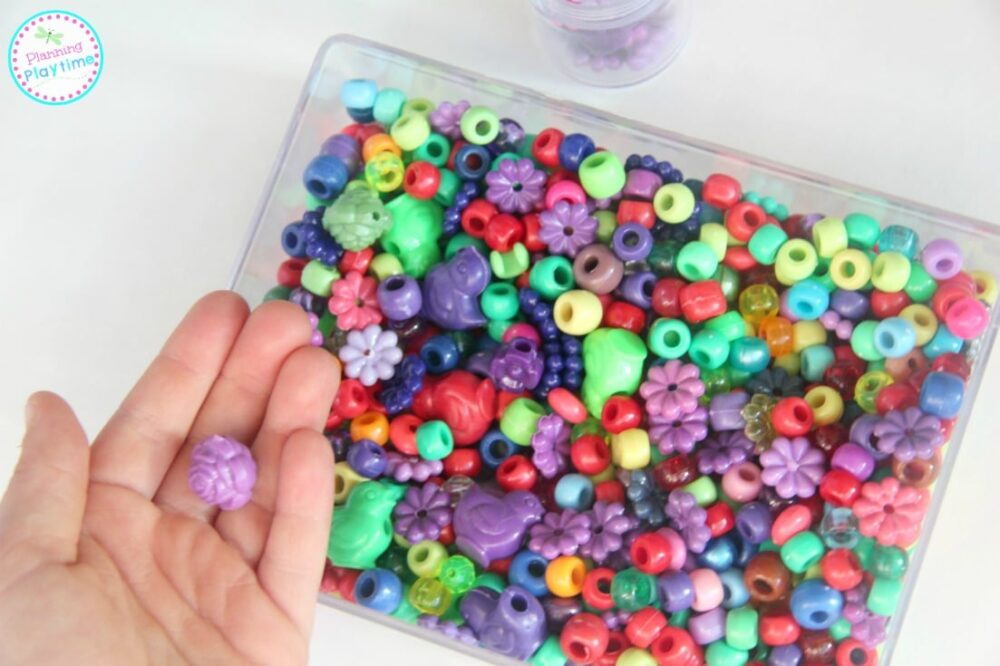 Random Beads Color Sorting Activity - Planning Playtime