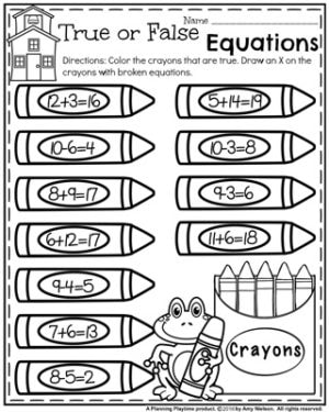 Back to School First Grade Worksheets - Planning Playtime