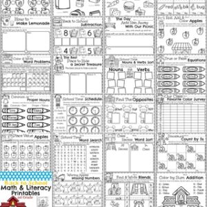 First Grade Worksheets - The Year Bundle - Planning Playtime