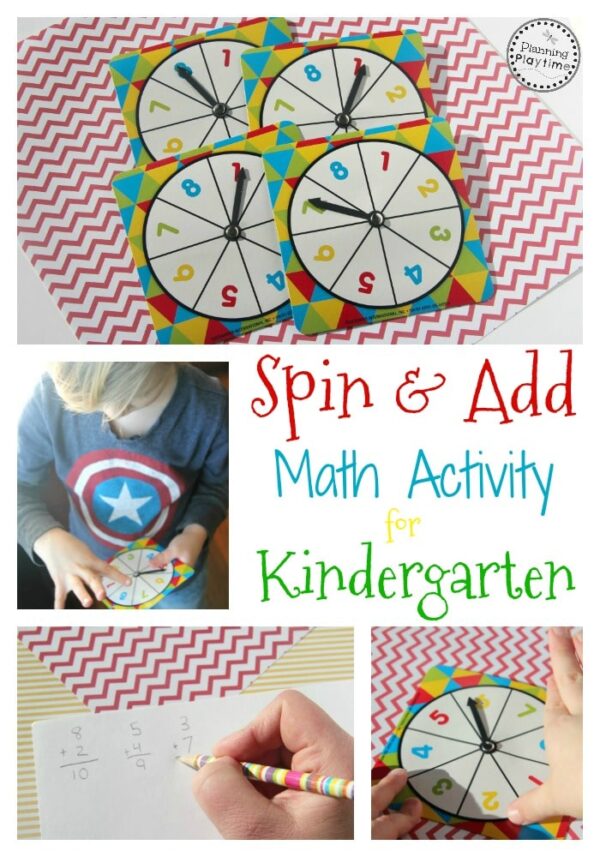 Spin and Add Math Activity for Kindergarten - Planning Playtime