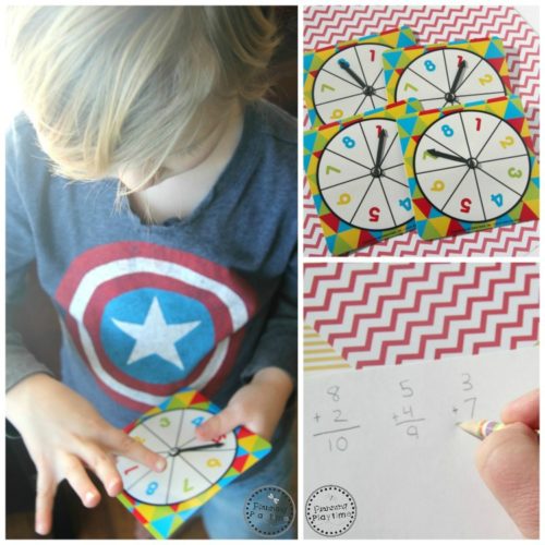 Spin and Add Math Activity for Kindergarten - Planning Playtime
