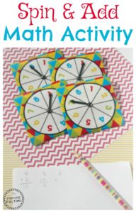 Spin and Add Math Activity for Kindergarten - Planning Playtime