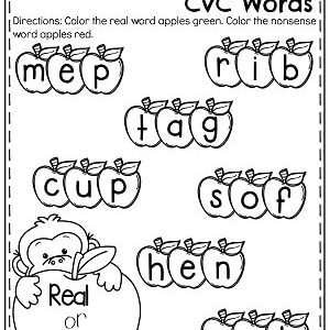Reading Worksheets - CVC Words - Planning Playtime