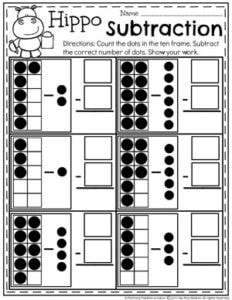 Subtraction Worksheets - Planning Playtime