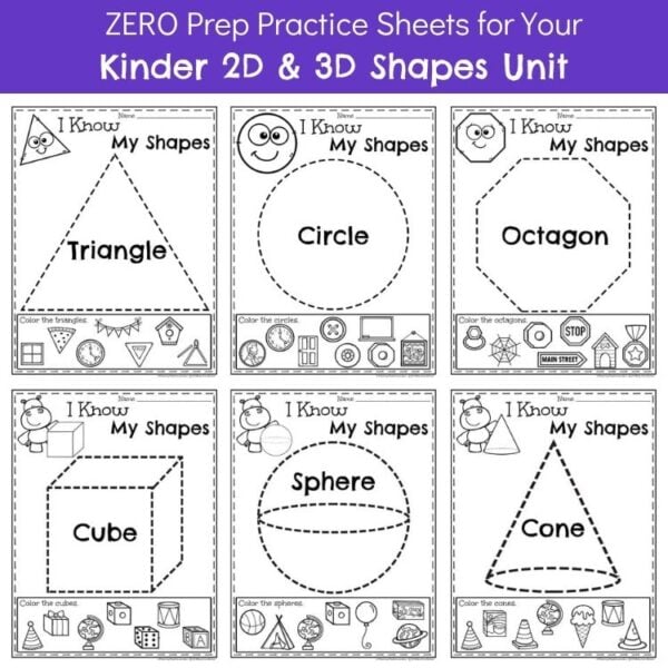 Kindergarten Math - Shapes 2D & 3D - Planning Playtime