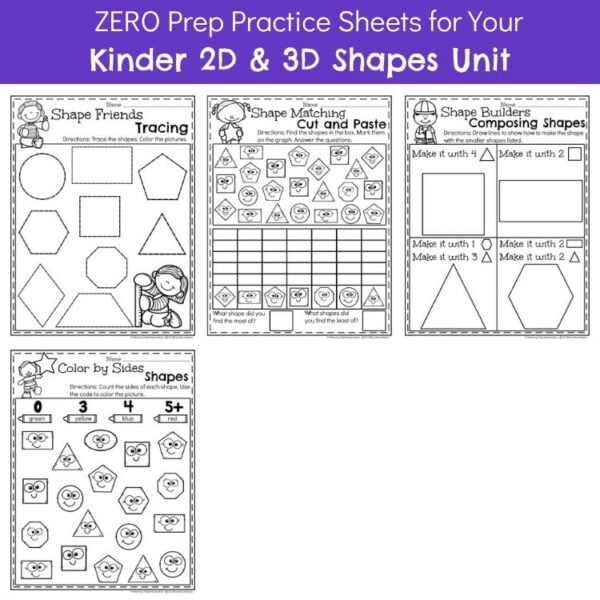 Kindergarten Math - Shapes 2D & 3D - Planning Playtime