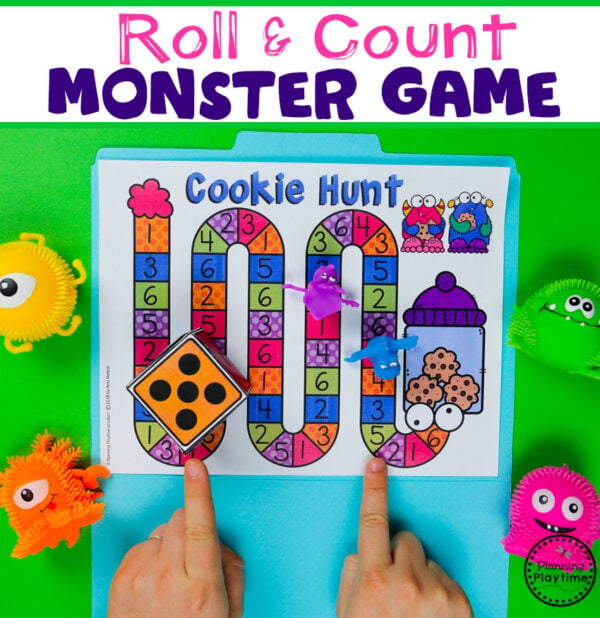 Monster Roll & Move Game - Monster Activities for Preschool - Planning ...