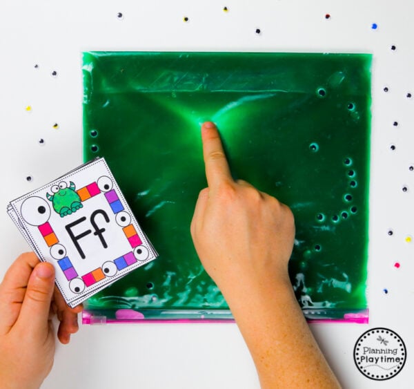 Alphabet Sensory Bag - Monster Activities for Preschool - Planning Playtime