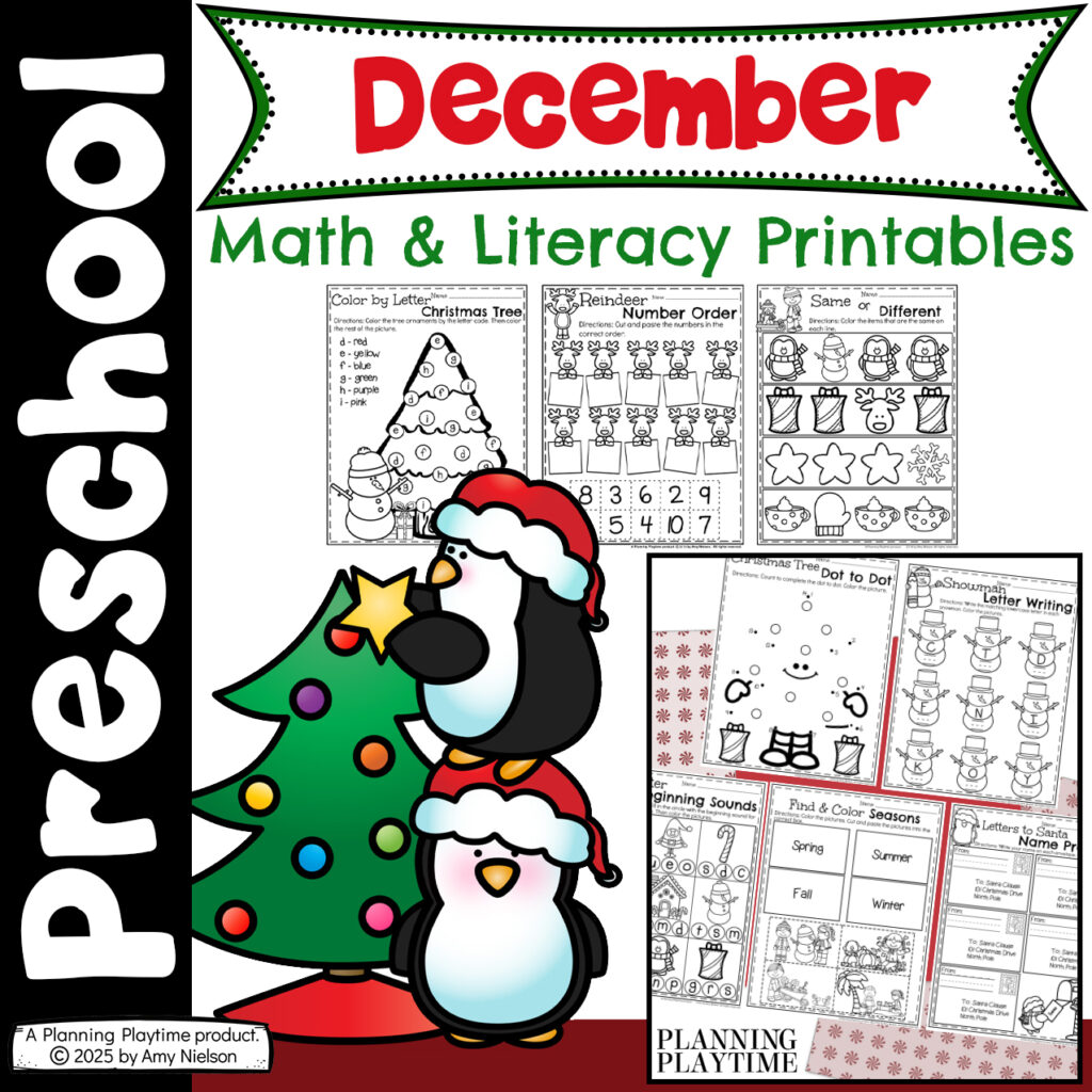 December Preschool Worksheets - Planning Playtime