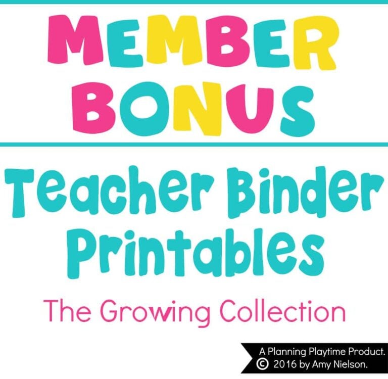 Teacher Binder Printables - The Growing Collection - Planning Playtime
