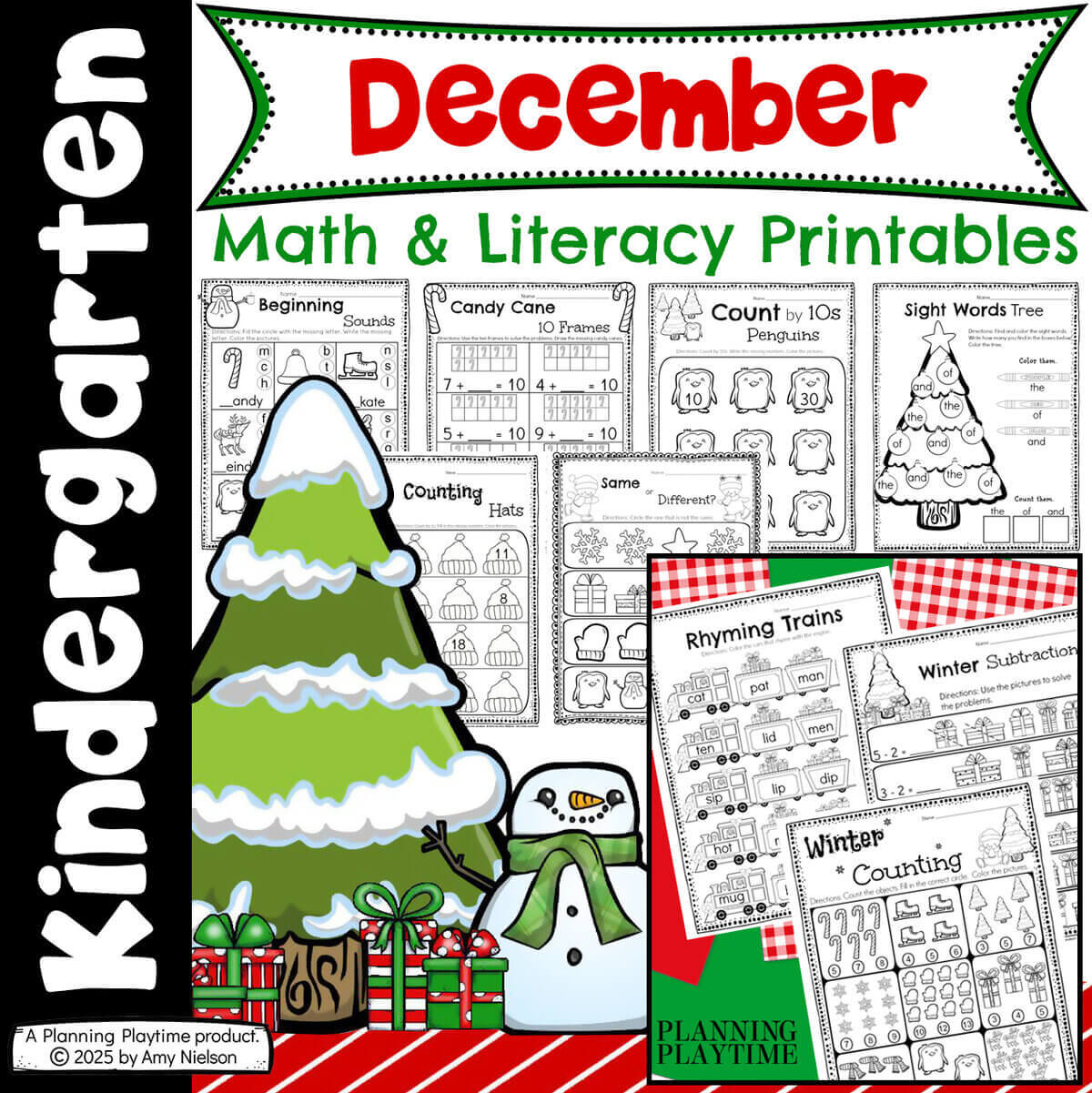 December Kindergarten Worksheets - Planning Playtime