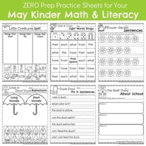May Kindergarten Worksheets - Planning Playtime