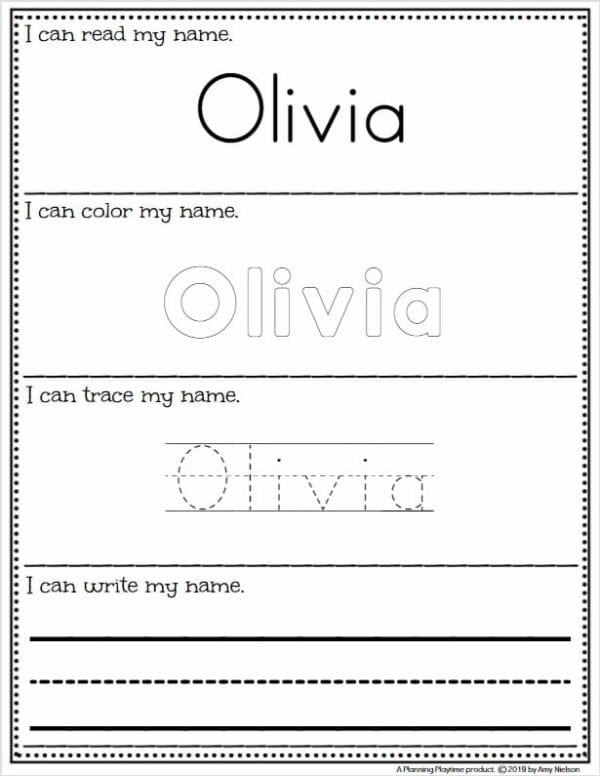 Name Tracing Worksheets - Planning Playtime