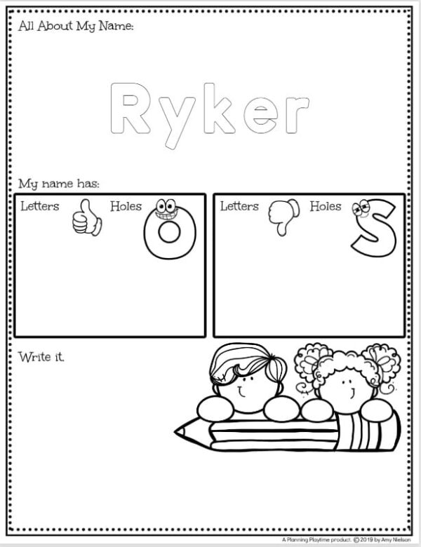 Name Tracing Worksheets - Planning Playtime