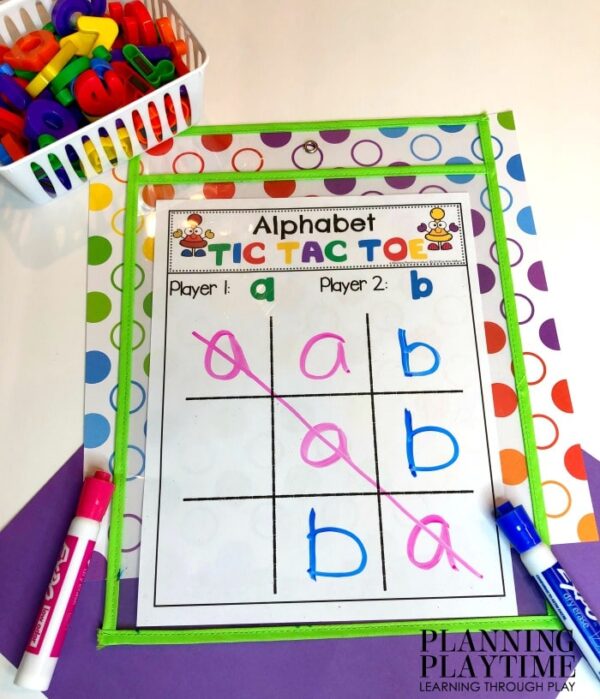 Alphabet Tic Tac Toe - Alphabet Games Pack - Planning Playtime