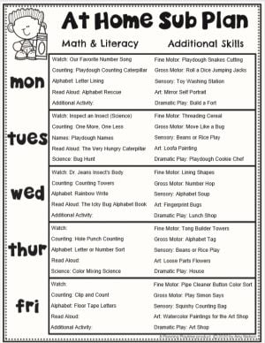 At Home Lesson Plans - Week 1 - Planning Playtime