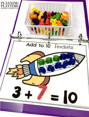 Add to 10 Rockets - Addition Activities Binder - Planning Playtime