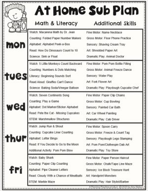 At Home Lesson Plans - Week 2 - Planning Playtime
