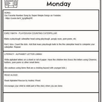 At Home Lesson Plans - Week 1 - Planning Playtime