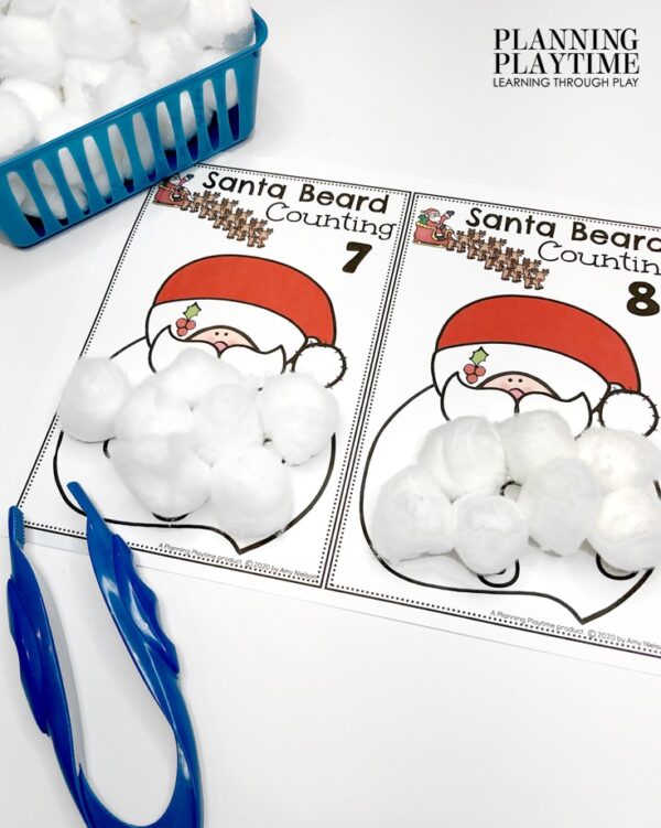Santas Beard Counting - December Preschool Activities Binder - Planning ...