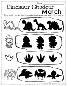 Dinosaur Worksheets Preschool - Planning Playtime