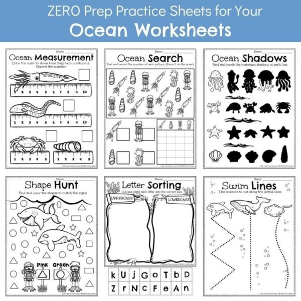 Ocean Worksheets for Preschool - Planning Playtime