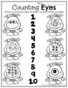 Monster Worksheets Preschool - Planning Playtime