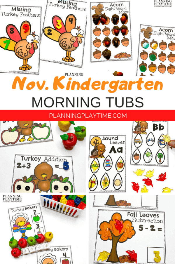 Kindergarten Morning Tubs - November - Planning Playtime