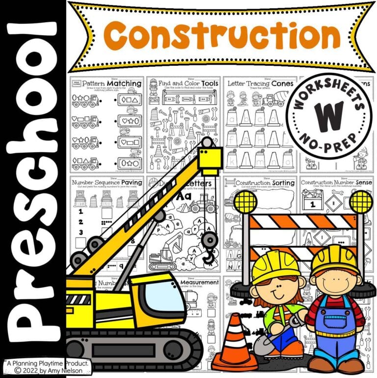 Construction Worksheets Preschool - Planning Playtime