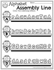 Alphabet Assembly Line Find and Color Alphabet - Robot Preschool ...