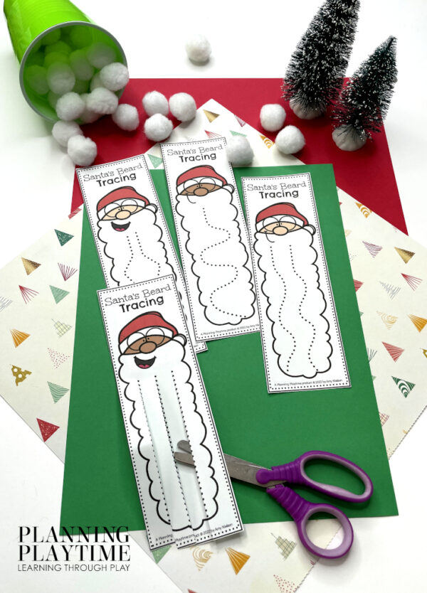 Santas Beard Tracing - Christmas Morning Tubs Preschool - Planning Playtime