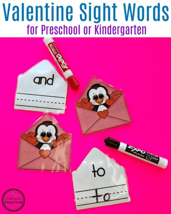 Valentines Sight Word - Valentines Day Preschool Theme - Planning Playtime