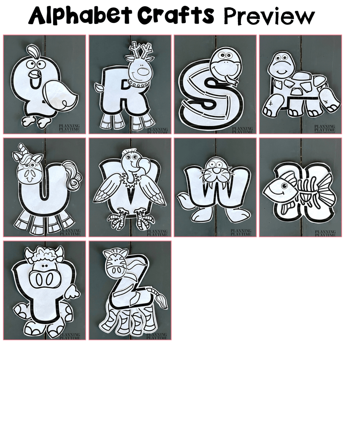 Printable Alphabet Letter Crafts - Planning Playtime