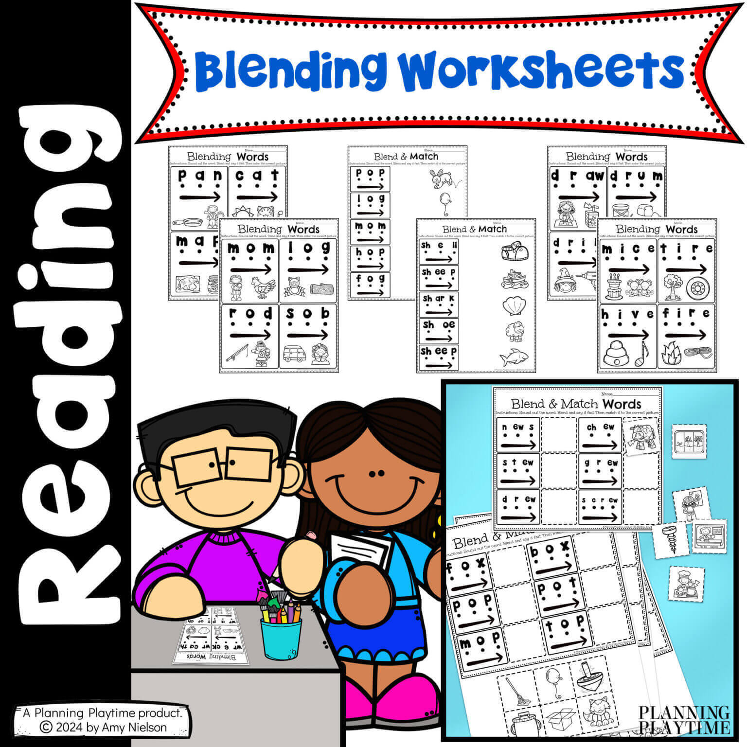 Phoneme Blending Worksheets - Planning Playtime