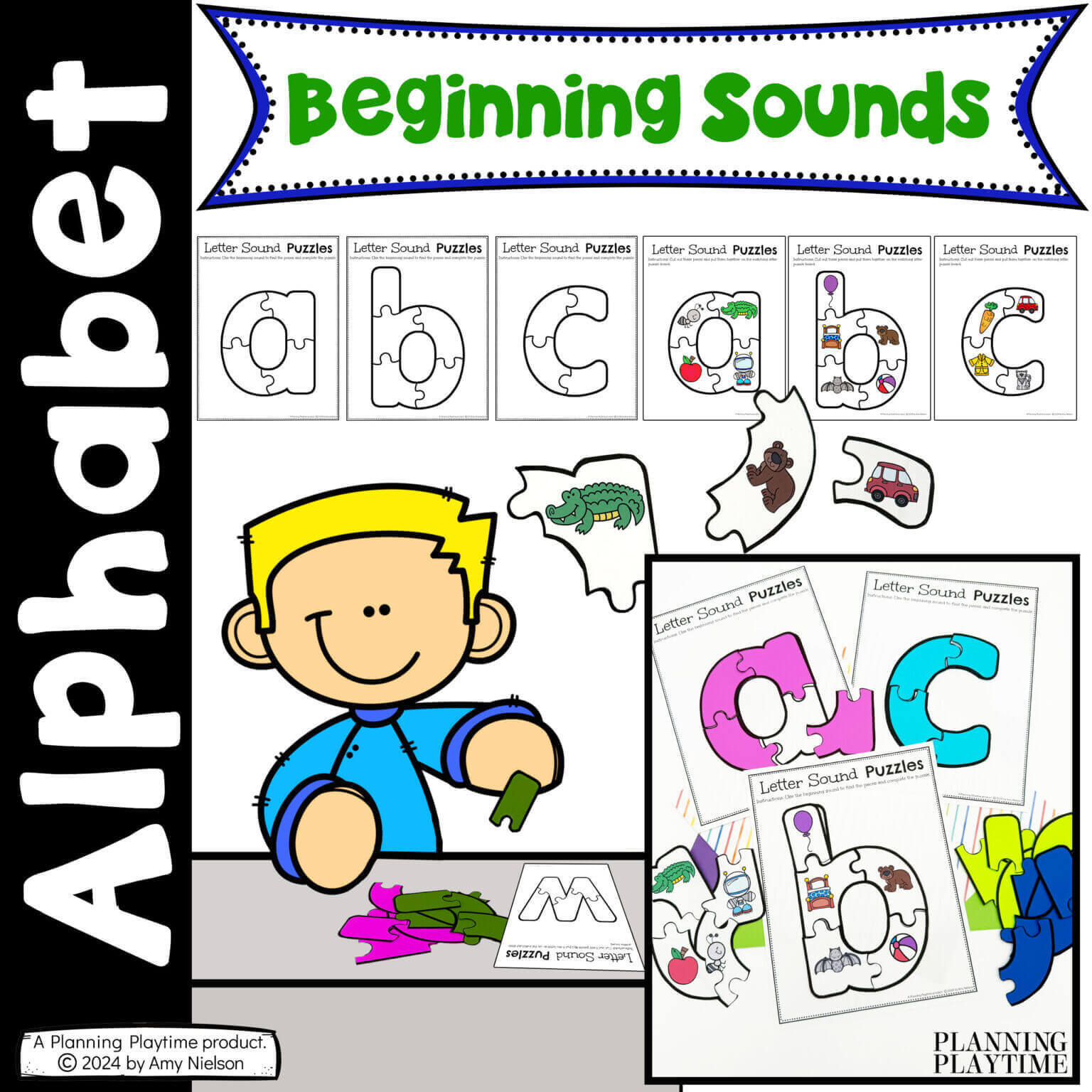 Letter Sounds Alphabet Puzzles - Planning Playtime