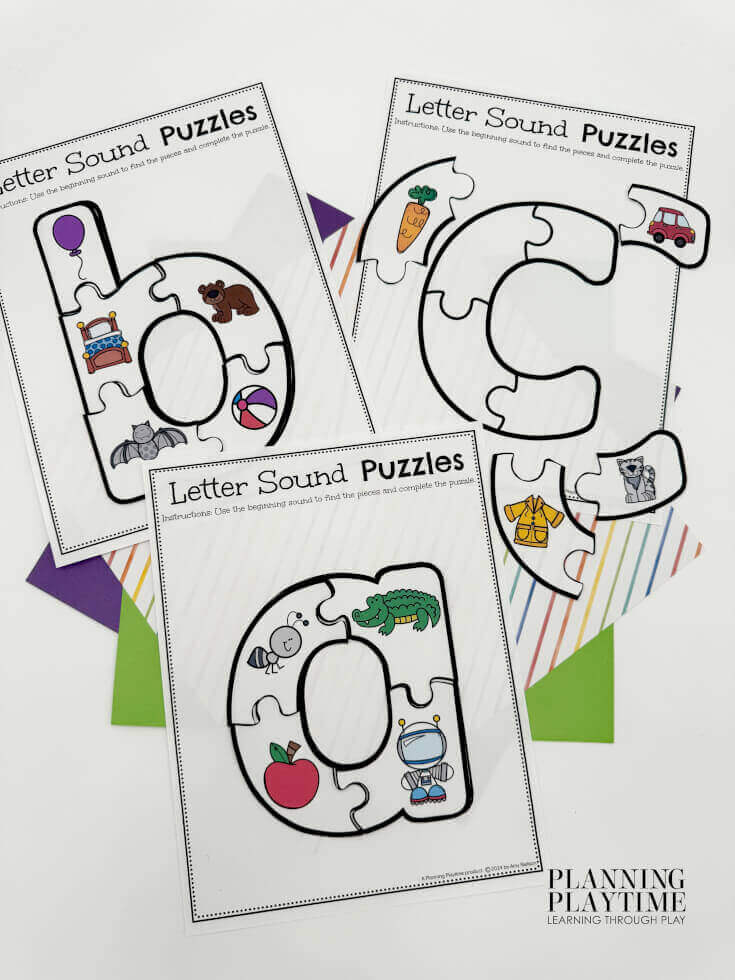 Beginning Letter Sounds Alphabet Puzzles - Planning Playtime